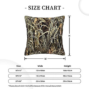 DEHIWI Camo Yellow & Green Throw Pillow Covers Super Soft Morden Decorative Pillows Case Invisible Zipper Cushion Cover for Sofa Couch Bedroom Living Room 16"X16"