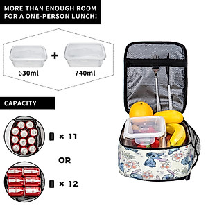 wamdfcvf Lunch Box Kids,Insulated Soft Lunch Bag for Boys Girls Reusable Lunc Tote Bag for Kids with Water Bottle Holder for Office Work Out Travel Tirp-White