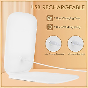 Woltechz Rechargeable Travel Makeup Mirror with Light, 10X Magnifying Mirror, 3 Color Lighting, Dimmable Touch Screen, Portable Ultra Slim Folding Lighted Makeup Mirror