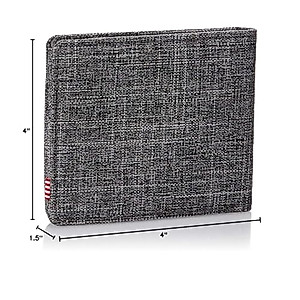 Herschel unisex adult Roy Rfid Bi Fold Wallet, Raven Crosshatch, One Size US