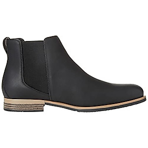 Amazon Essentials Men's Chelsea Boot, Black Faux Leather, 11