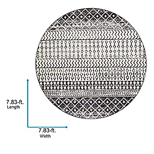 Artistic Weavers Chester Boho Moroccan Area Rug,7'10" Round,Black