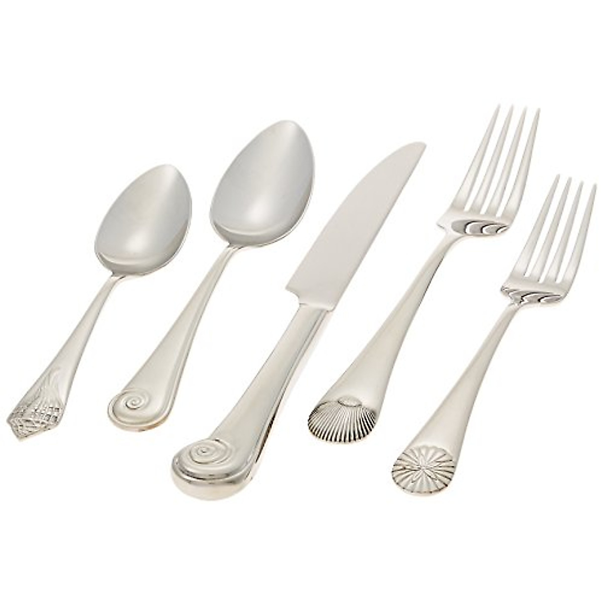 Reed & Barton Seashell 5Pc Flatware Place Setting, 5 Piece, Silver