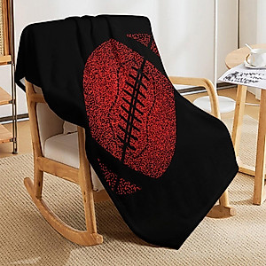 Football Throw Blanket - Soft Flannel Sports Football Blankets for Girls Boys Kids Football Lovers - Warm Rugby Throw Blankets for All Season Lap, Chair, Sofa - 50"x40"
