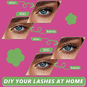 DIY Lash Extension Kit Lash Clusters 320Pcs Fowendia Individual Lashes Cluster Lash Glue Bond and Seal Remover Eyelash Brush with Tweezers for Eyelash Extensions Single Lashes Kit(30D+40D-D-9-16MM)