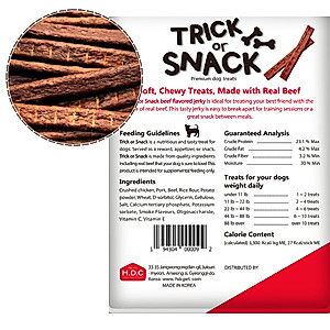 TRICK OR SNACK Premium 1lb Dog Jerky Treats | Dog Training | Dog Walking | Natural Grillers | Healthy Smoked Beef Chicken Salmon Chews Snacks Beef Cranberry Jerky
