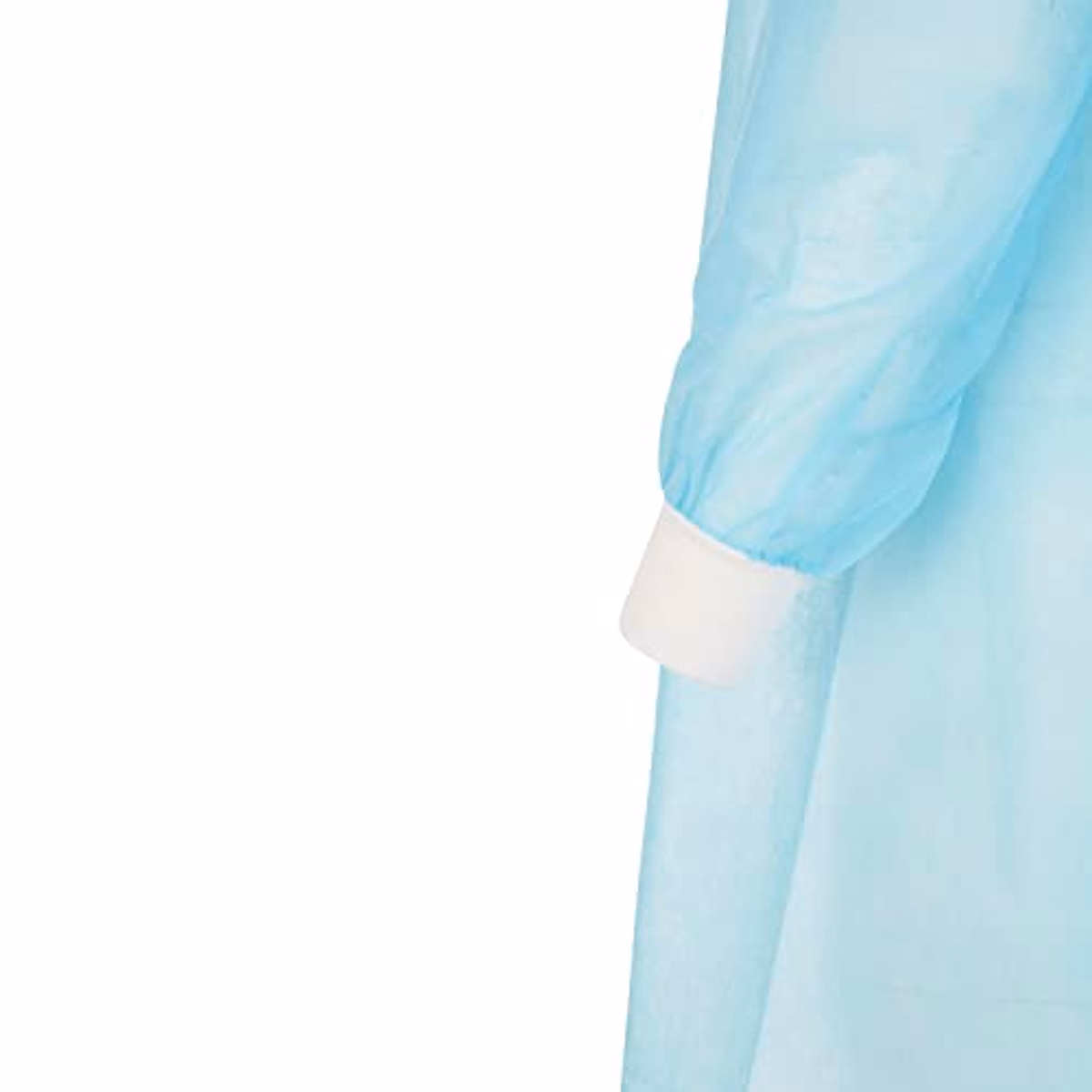 Nobles Universal Size Blue Disposable Isolation Gowns - Latex-Free Gown is Fluid Resistant with Knitted Cuffs - Medical & PPE Gowns - Ideal Safety Protection for Women & Men (Case of 50)