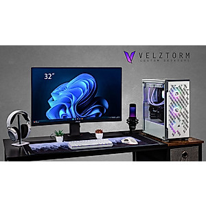 Velztorm White Ferrux II CTO Gaming Desktop (Intel i9-12900K 16-Core, GeForce RTX 3080 10GB, 32GB DDR4, 1TB PCIe SSD + 1TB HDD (3.5), 240mm AIO, 750W PSU, WiFi 6, BT 5.1, Win 11 Home) VELZ0072