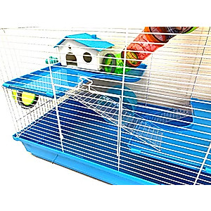 Large 3-Floors Expandable and Customizable Small Animal Critter Cage for Dwarf Syrian Hamster Habitat Rodent Gerbil Rat Mouse Mice