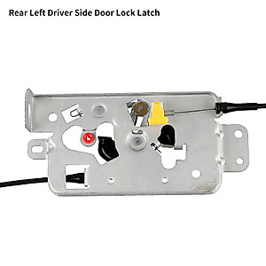 Nakuuly Left Driver Side Rear Door Lock Latch & Cable Compatible with Ford F150 Extended Cab Pickup 2004-2008, Upper and Lower Latches Assembly Replaces # 8L3Z-18264A01-B, 6l3Z-18264A01-B