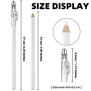 Maitys 6 Pieces White Eyeliner Pencils 2 In 1 Eye Liner Sharpener Pencil with Built in Soft Strokes Eyeshadow Silkworm Brighten Makeup Tool Christmas Valentine's Day Present