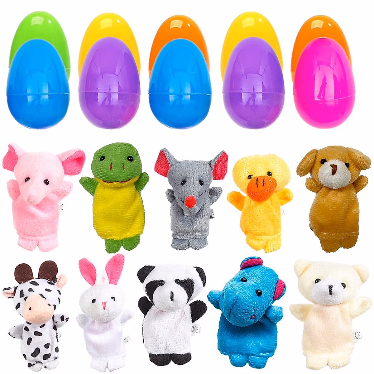 Easter Eggs Basket Stuffers 2.76'' Finger Puppet for Theme Party Favor, Egg Hunt Filler, Goodie Bag Fillers, Classroom Prize Supplies 10 Pack
