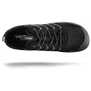 TSLA Men's Trail Running Shoes, Lightweight Athletic Zero Drop Barefoot Shoes, Non Slip Outdoor Walking Minimalist Shoes, Barefoot Trail Black & Dark Grey, 11