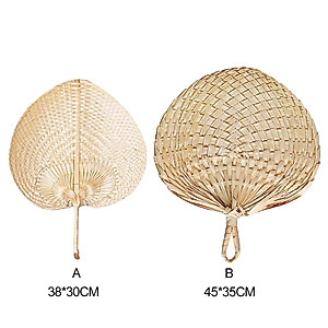 Forart Natural Raffia Hand Fans Hand-Made Exquisite Palm Fan, Handmade Raffia Fans, Wedding Favor Fans Favor for Wedding, Camping, Home Decoration
