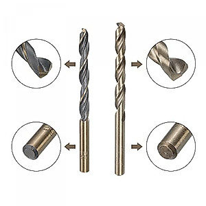 uxcell 6.2mm 6.3mm Drilling Dia Twist Drill Bits, High Speed Steel Cobalt Straight Shank Metric Twist Drill Bit 3pcs