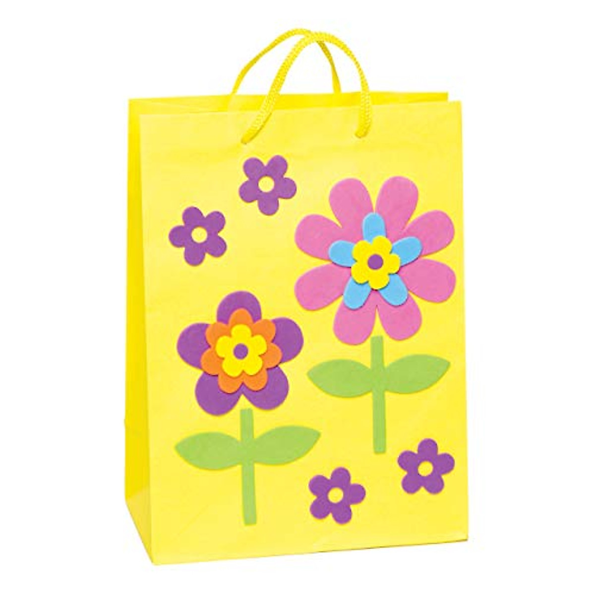 Baker Ross EK342 Self Adhesive Flower Garden Foam Stickers - Pack of 200, for Kids to Decorate Collage, Cards & Craft, 0.8cm-8.5cm, Assorted (EK342)