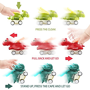 Dinosaur Car Press and Go Toddler Toys Pull Back Vehicles for Boys and Girls Age 3 and Up 5 Pcs Car Race for Kids