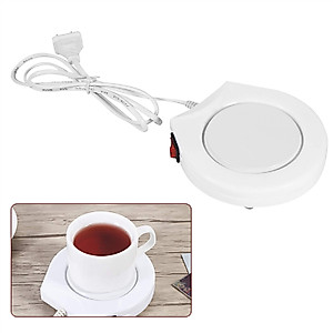 Mug Warmer Mat,White Electric Powered Cup Warmer Heater Pad Coffee Tea Milk Mug US Plug 110V