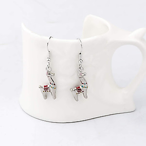 Tiny Llama Earrings Llama Lover Jewelry Alpaca Earrings Kawaii Alpaca Gift Animal Earrings Llama Jewelry (Llama Earrings)