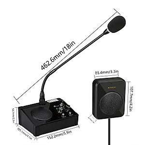 Retekess TW106 Window Intercom, Loud Speaker, Support External Microphone, Intercom System for Business, School, Hospital, Store