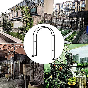 Heavy Duty Garden Arch Large Climbing Plants Support Trellis Pergola Arbour Metal Rose Arches Archway, Anti-Rust Tubular Trellis Arbor, Wedding Arch Flowers Stand,120x220x40CM