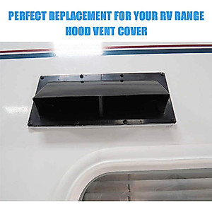 Gekufa RV Range Hood Vent Cover Black, RV Stove Vent Cover/RV Exhaust Vent Cover (Include 10 Pcs Screws)