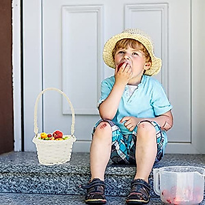 DOITOOL Flowers 6pcs Rattan Woven Flower Basket Gift Basket Picnic Basket Wedding Flower Girl Basket Candy Fruit Sundries Storage Basket for Wedding Picnic Party Baskets