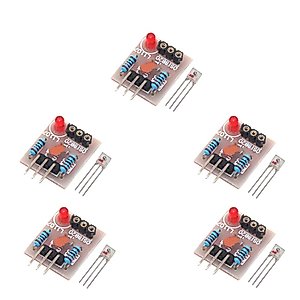 KOOBOOK 5Pcs Laser Receiver Sensor Module Board Non-Modulator Tube for Arduino
