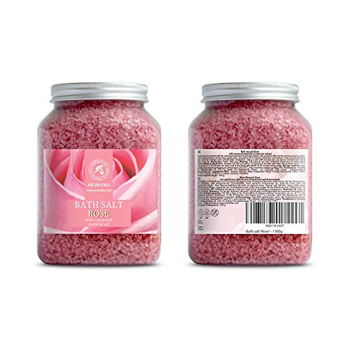 Rose Bath Salts 46 Oz - Natural Rosewood Oil & Rose Extract - Best for Relaxing - Good Sleep - Beauty - Bathing - Body Care - Wellness - Relax - Aromatherapy - Spa