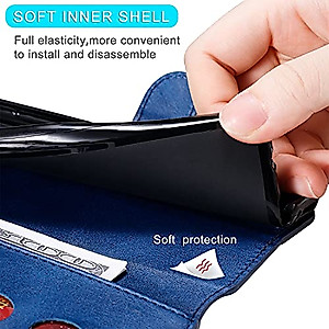 Case for Infinix Smart 5 Wallet Case,with Card Holder Kickstand Magnetic Closure PU Leather Flip Case Cover for Infinix Smart 5 6.6" -Blue