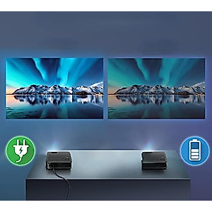 NarcNton Projector Smart TV WiFi Portable Home Theater Cinema Battery Sync Mobile Phone Beam LED Projector Suitable for 4k Movie Projector A30C-Battery