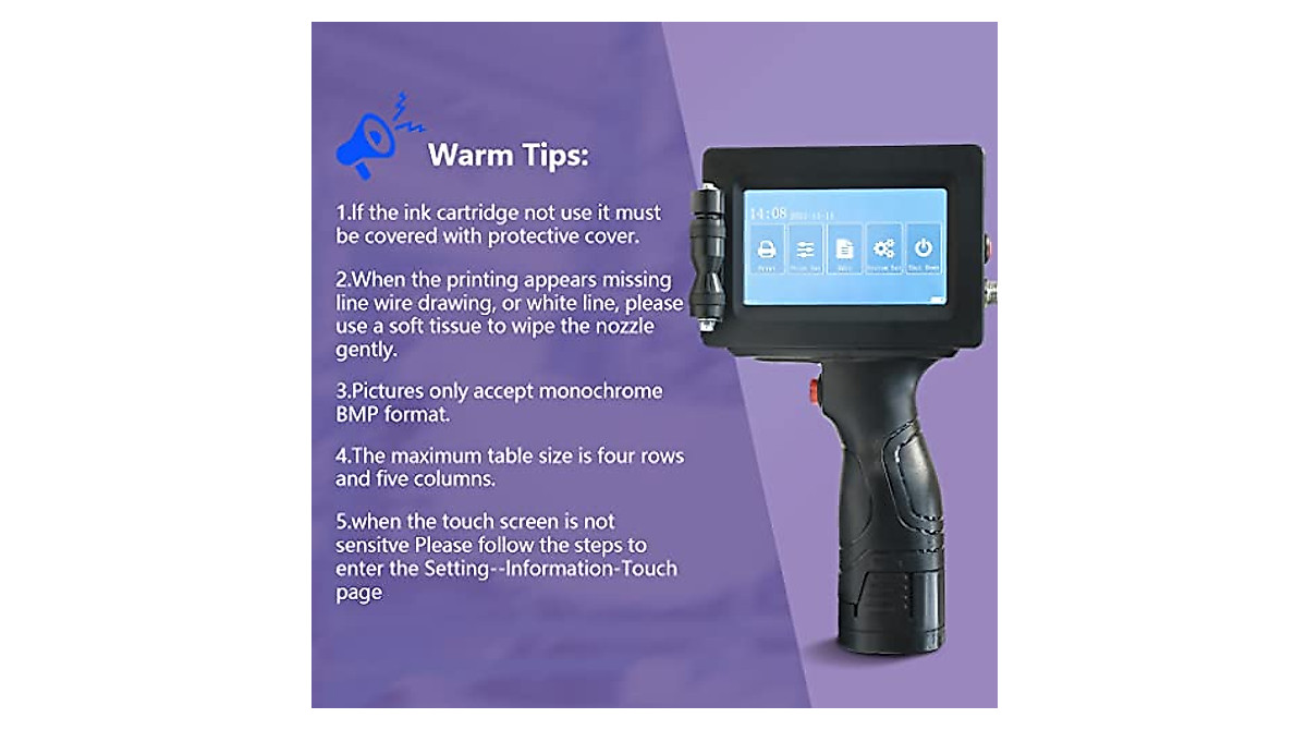 Portable Inkjet Printer with Touch Screen - Fast & Versatile