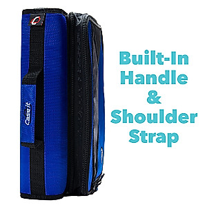 Case-it The Universal Zipper Binder - 2 Inch O-Rings - Padded Pocket that holds up to 13 Inch Laptop/Tablet - Multiple Pockets - 400 Page Capacity - Comes with Shoulder Strap - Red LT-007