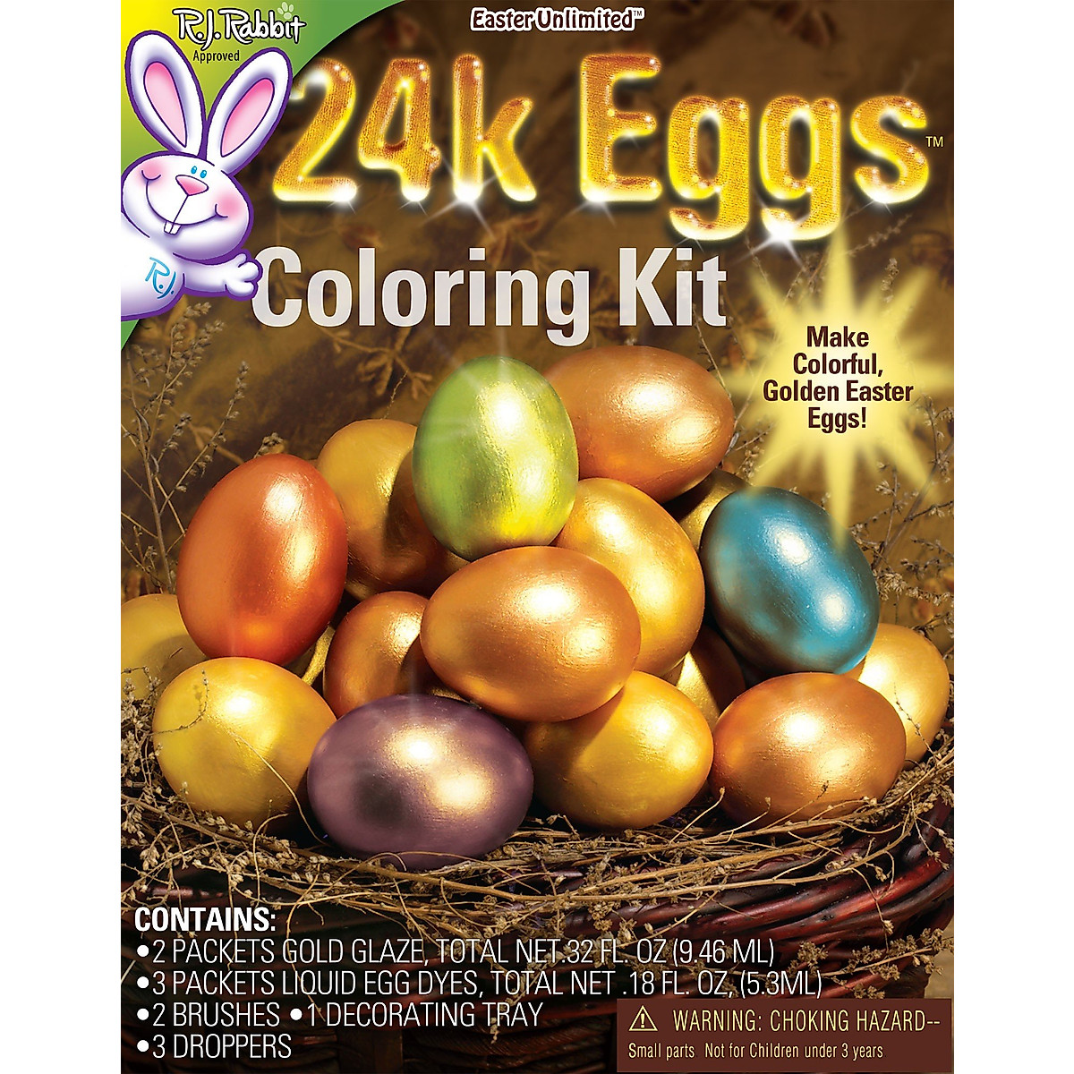 Easter Unlimited 24 Karat Easter Egg Coloring Kit, Multi