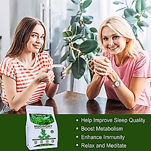 TEARELAE - Natural Mugwort Herb Dried Leaves - 4oz/114g - Mugwort Tea Loose Leaf - Non-GMO, Sulfur-free - 100% Pure Premium Dried Herbs - Help Sleep A Lucid Dream