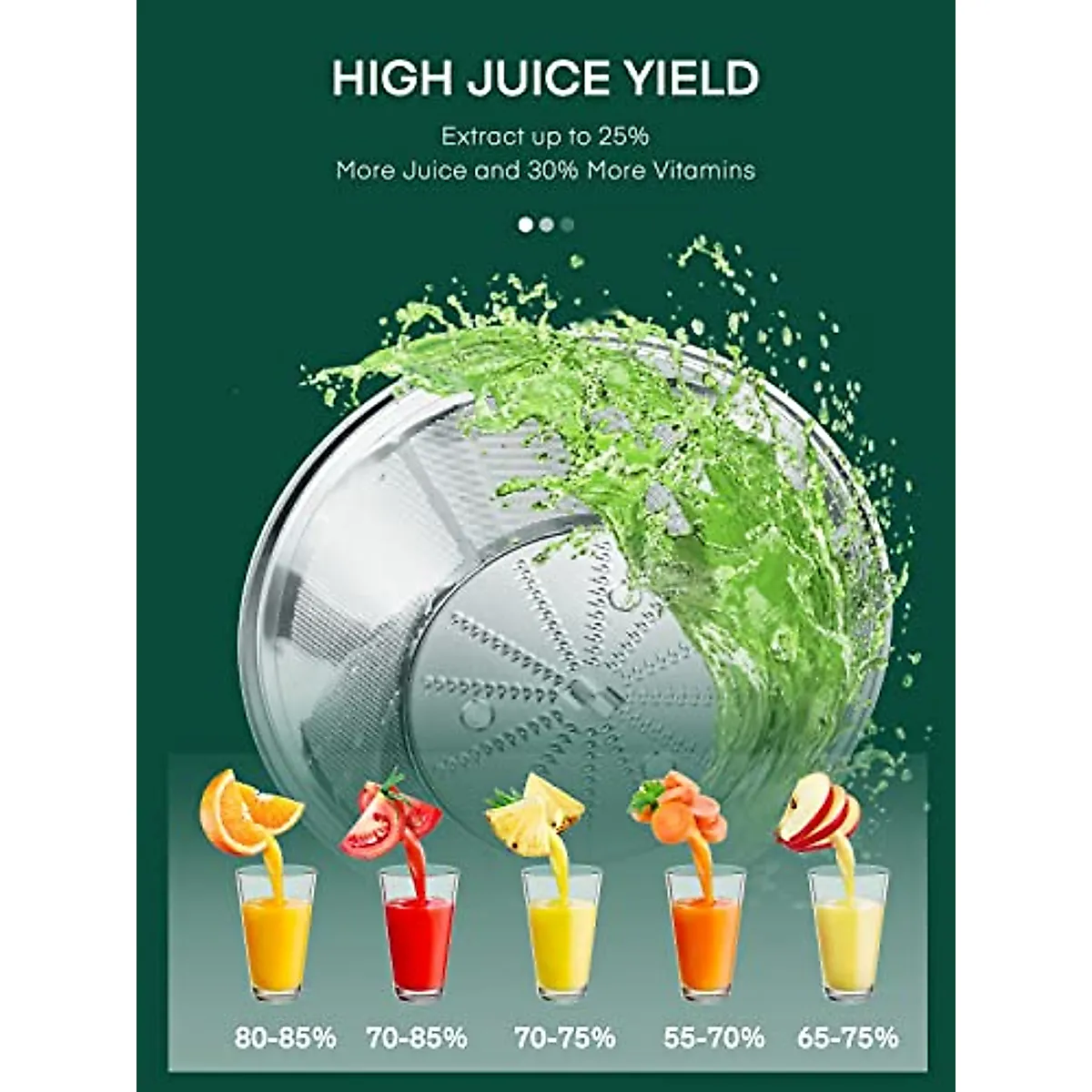 Juicer Machines, HOUSNAT Juicer Whole Fruit and Vegetables with 3-Speed Setting, Upgraded Version 400 W Motor Quick Juicing, Cleaning Brush and Juicing Recipe Included
