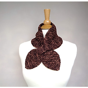 Ascot Bow Scarf, Hand Knit Merino Wool, Pull Through Keyhole Scarf, MULTIPLE COLOR CHOICES, Cowl Neck Warmer