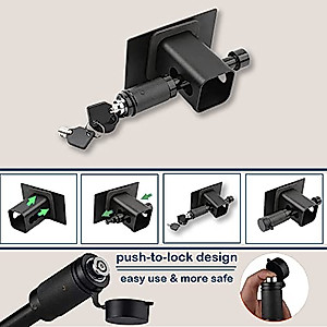 Trailer Hitch Cover Black American Flag Emblem Guard Locking Pin for 2" Inch Tow Rear Receivers Plug Covers Suitable for Trucks Cars SUV