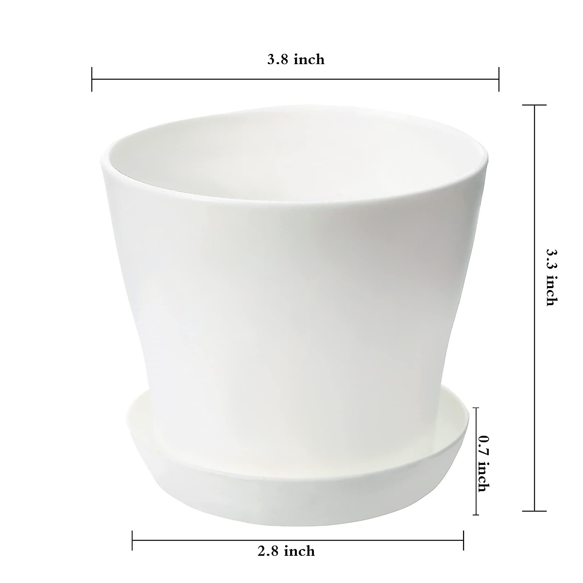 TDHDIKE 25 Pcs Plastic Planters Indoor Flower Plant Pots, Mini Flower Seedlings Nursery Pot with Pallet, Modern Decorative Gardening Containers (White, 25)