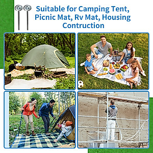 Trobing Patio Rug Stakes (6 Pack), 7" RV Outdoor/Garden Furniture Stakes, Low Profile Design, Easily Secure Your Patio Rug to The Ground