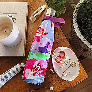 S'well Stainless Steel Water Bottle - 17 Fl Oz - Lilac Posy - Triple-Layered Vacuum-Insulated Containers Keeps Drinks Cold for 36 Hours and Hot for 18 - BPA-Free - Perfect for the Go