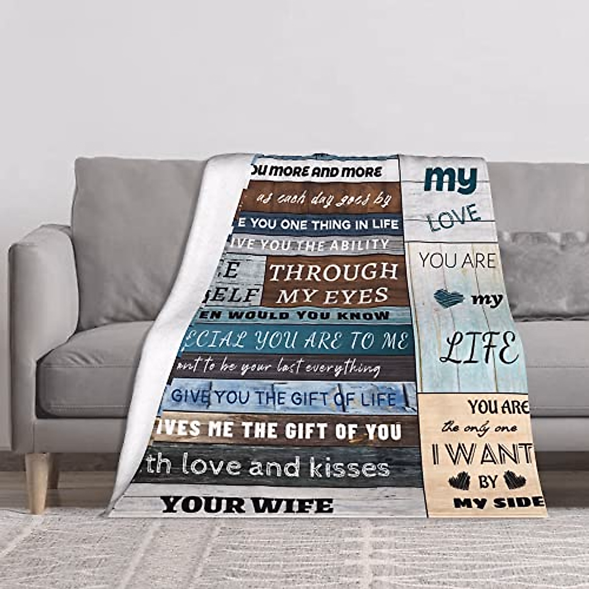 Gifts for Husband, Birthday Gifts for Men, Anniversary for Him, Mens Birthday Gift Ideas, Soft Fleece Throw Blanket Husband Birthday Gift, Husband Gifts Blanket from Wife 60"x80"