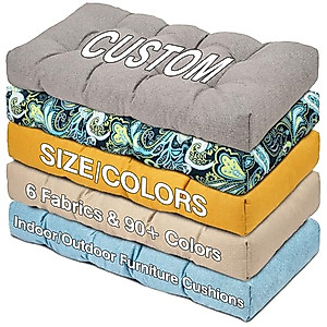 RXASC Custom Bench Cushions,Non Slip Tufted Memory Foam for Indoor Furniture,Patio Furniture Cushions,Durable Stain Resistant Indoor/Outdoor Bench Seat Cushion,Piano Bench/Window seat Cushions