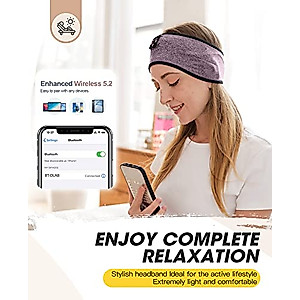 Perytong Sleep Headphones Bluetooth Headband Sleeping Headphones Bluetooth Sports Headband Built-in Thin Speakers | Comfortable for Slipping Running Yoga Side Sleepers Travel | Gift for Women Wen