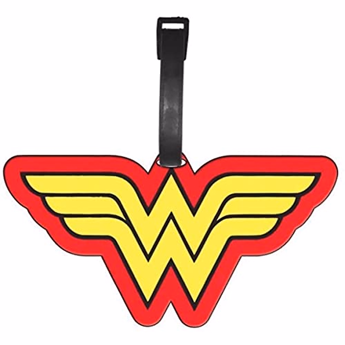 Silver Buffalo DC Comics Wonder Woman Symbol Luggage Tag and Suitcase Label, 4 x 4 inches