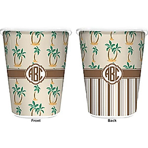 RNK Shops Palm Trees Waste Basket - Double Sided (White) (Personalized)