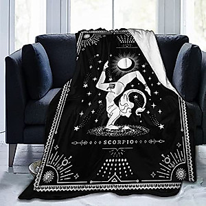 Scorpio Constellation Blanket Zodiac Sign Throw Blanket Astrology Flannel Blanket Birthday Gifts for Women Men 40"X50"