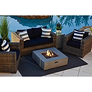 35" x 35" Square Outdoor Propane Gas Fire Pit Table in Gray