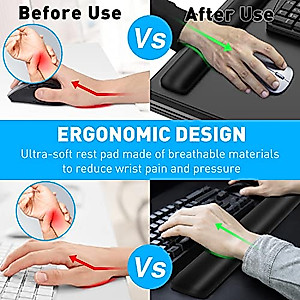 AboveTEK Large Keyboard Tray Under Desk with Wrist Rest, 26.7"×11" Ergonomic Desk Computer Keyboard Stand with Sturdy C Clamp Mount System, Slide-Out Drawer Keyboard Mouse Holder for Office(Black)