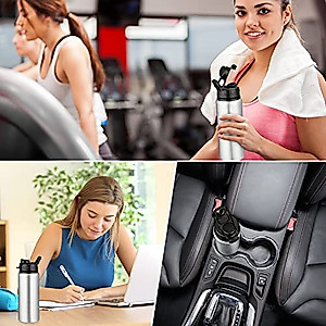 10 Pieces Aluminum Water Bottle 20 oz Leak Proof Aluminum Reusable Bottles Lightweight Portable Sports Water Bottle Bike Water Bottles Snap Lid Metal Water Bottle for Travel (Silver)